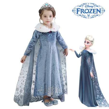 Dress Princess Elsa Frozen Furry Putri disney queen elsa sewa baju ...