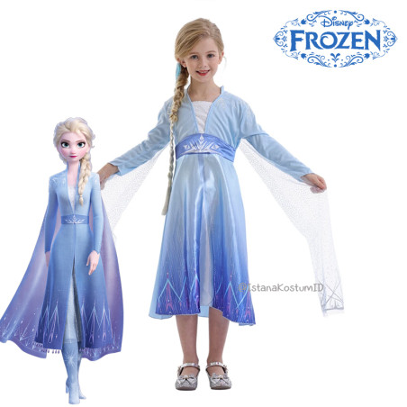 Dress Princess Elsa Frozen New Starry sewa baju istana kostum